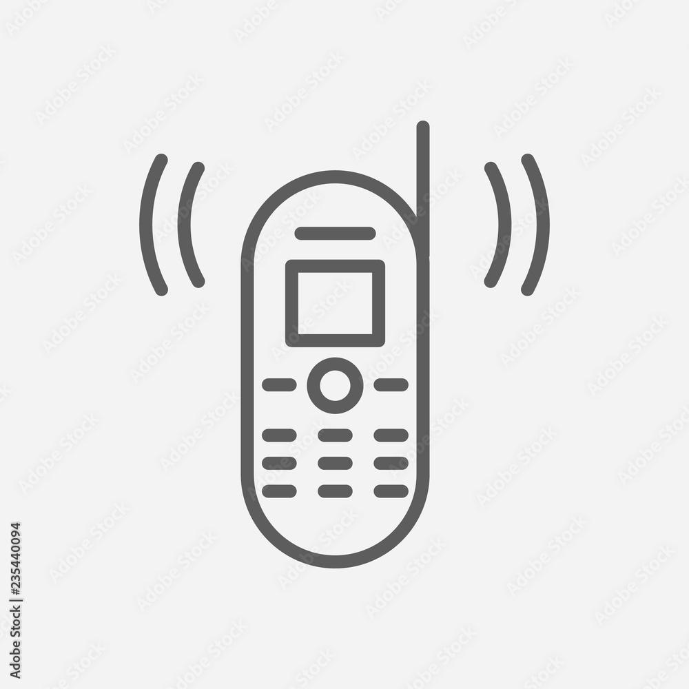 Old mobile phone icon line symbol. Isolated vector illustration of icon ...