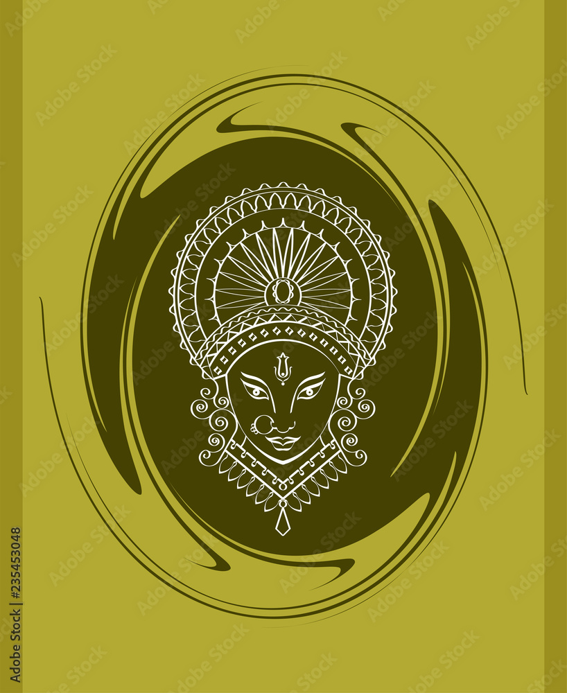 Durga Goddess Of Power, Divine Mother Of The Universe Design Stock ...