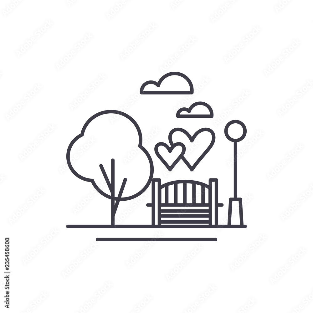 Park line icon concept. Park vector linear illustration, sign, symbol ...