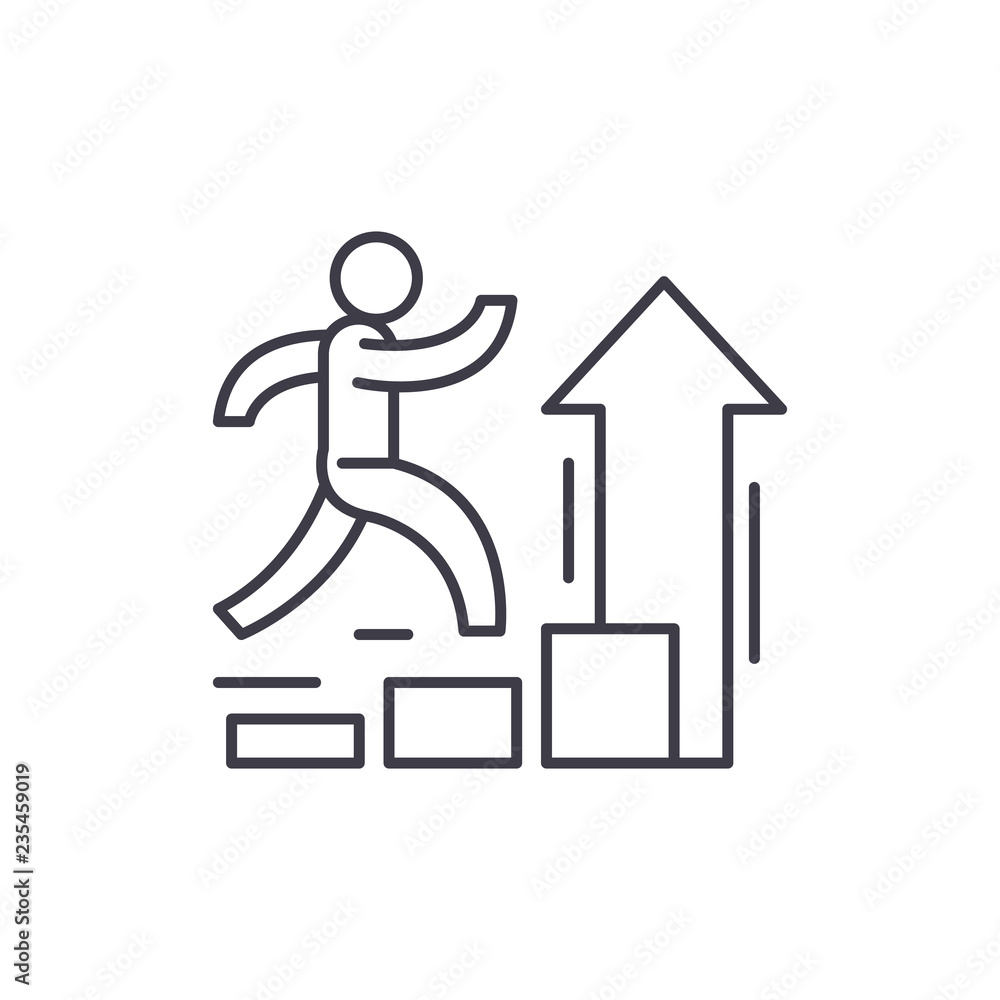 Personal improvement line icon concept. Personal improvement vector ...