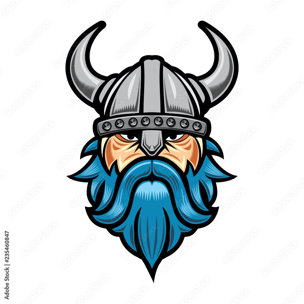 Viking Head Logo Vector Illustration Stock Vector | Adobe Stock