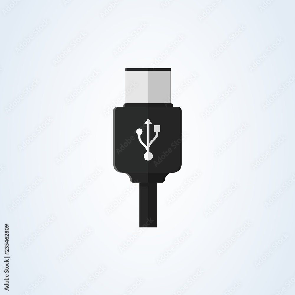 vector usb type-c and usb-c flat. universal cable adapter Stock Vector ...