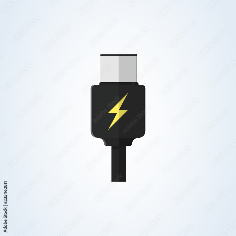 vector usb type-c and usb-c charge flat. charger illustration cable ...