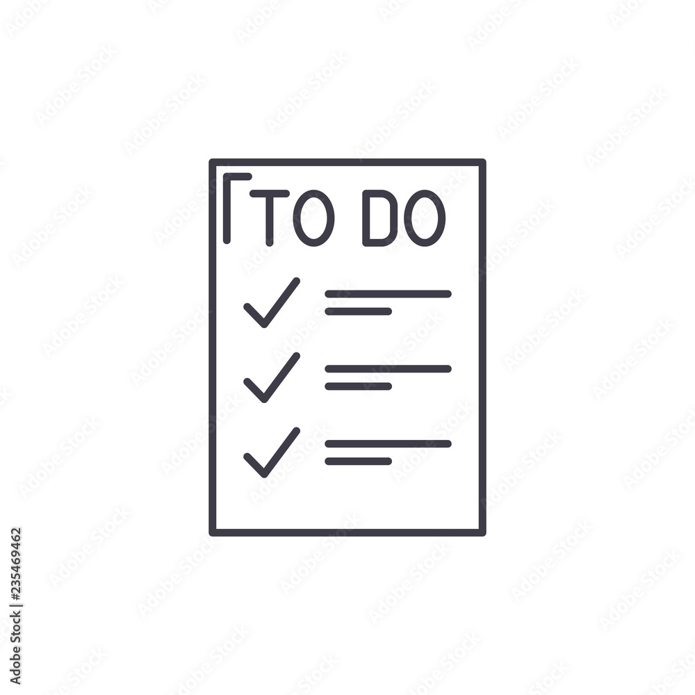 To do list line icon concept. To do list vector linear illustration ...