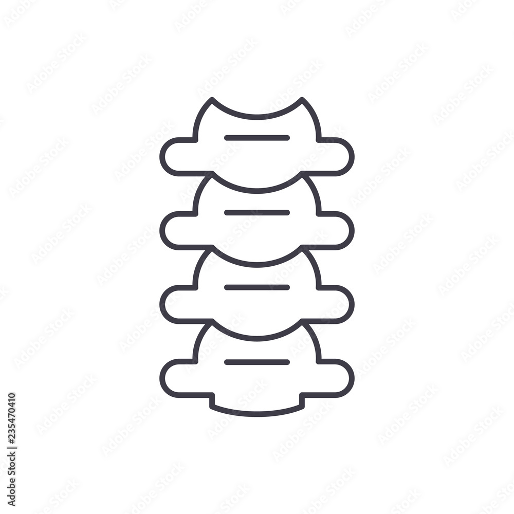 Vertebrae line icon concept. Vertebrae vector linear illustration, sign ...