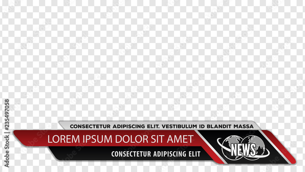 Tv news bars for Video headline title or lower third template. Vector ...