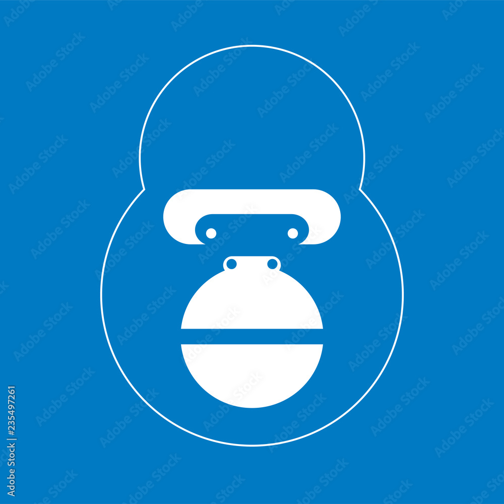 Affe - Gorilla - Icon, Piktogramm, grafisches Element - weiß ...