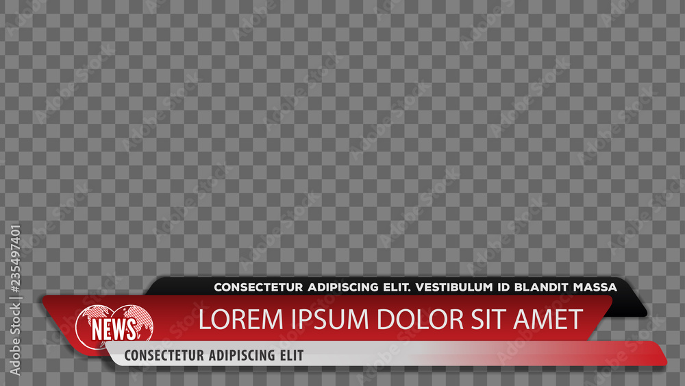 Tv news bars for Video headline title or lower third template. Vector ...