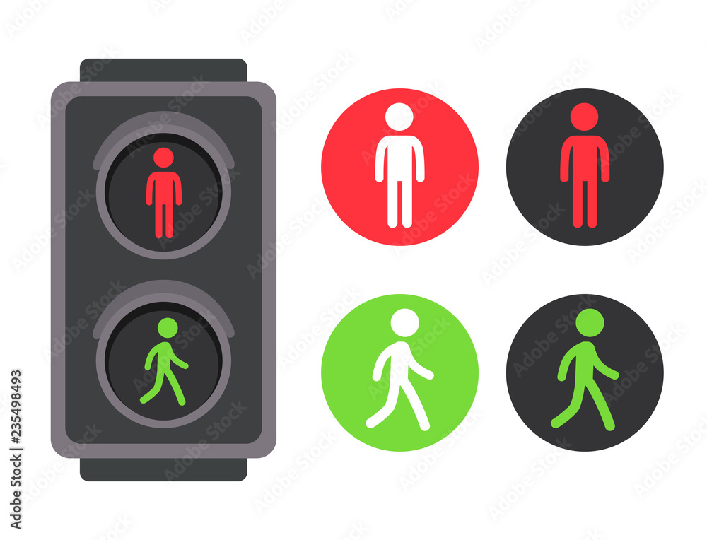 Pedestrian traffic light icons Stock Vector | Adobe Stock