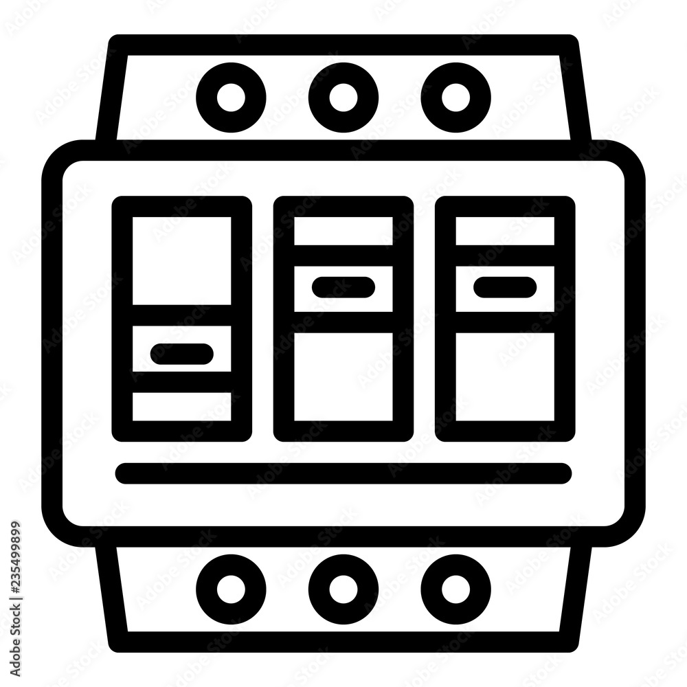 Electric switchboard icon. Outline electric switchboard vector icon for ...