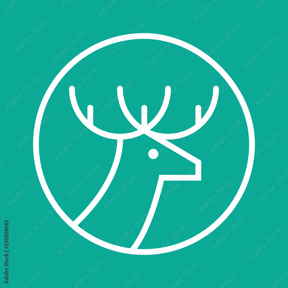 Hirsch - Rentier - Elch - Reh - Icon, Piktogramm, grafisches Element ...