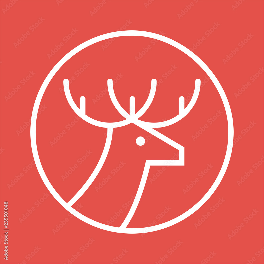 Hirsch - Rentier - Elch - Reh - Icon, Piktogramm, grafisches Element ...