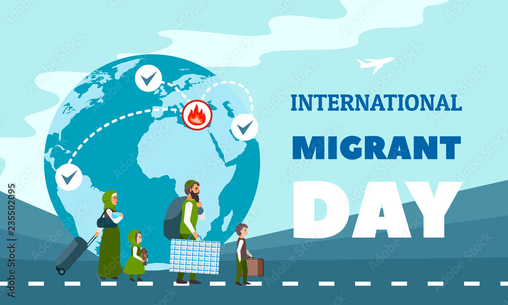 Immigration concept background. Flat illustration of immigration vector ...