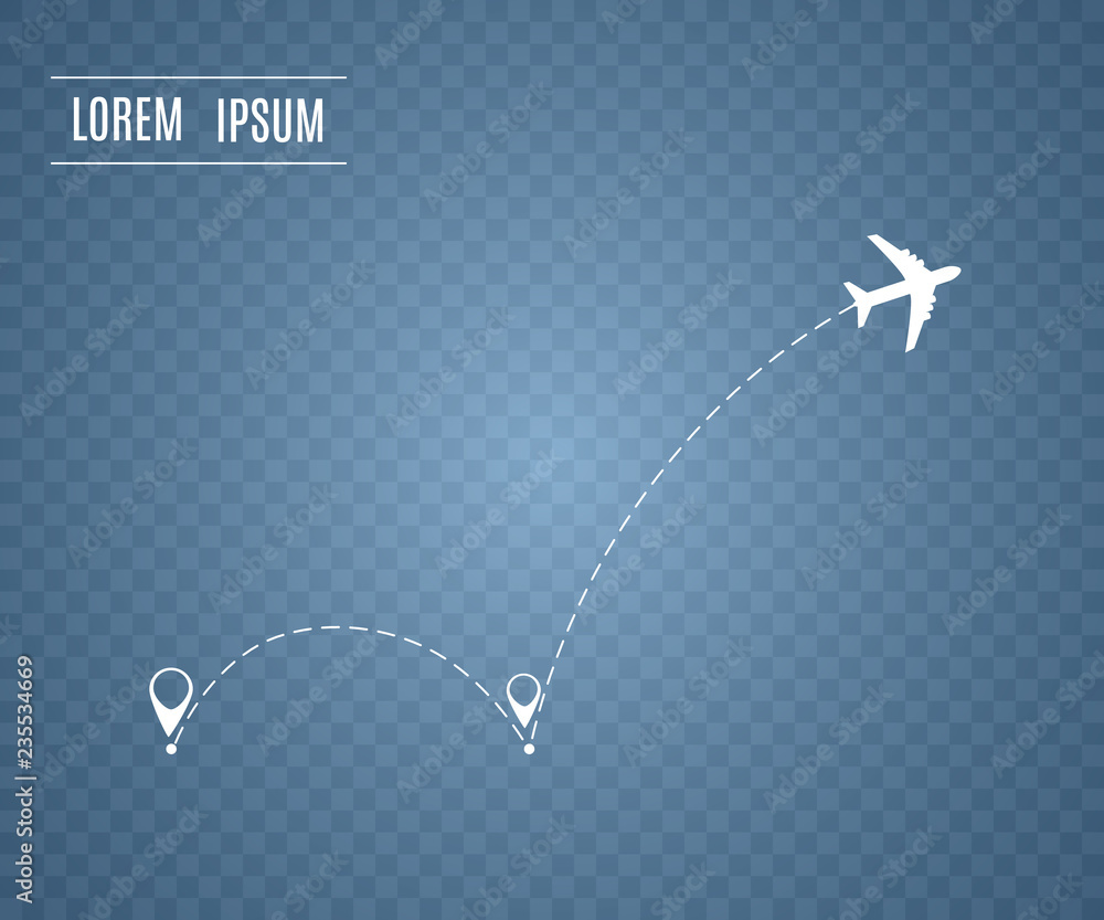 Airplane is in a dotted line. The waypoint is for a tourist trip ...