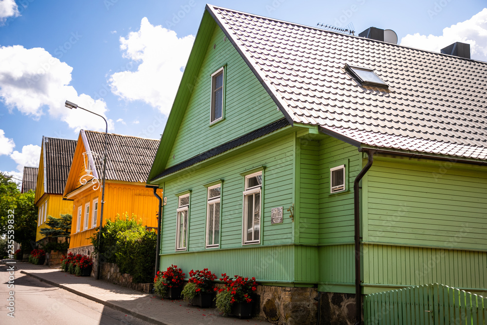 Traditional Karaim houses in Trakai, Lithuania Stock Photo | Adobe Stock