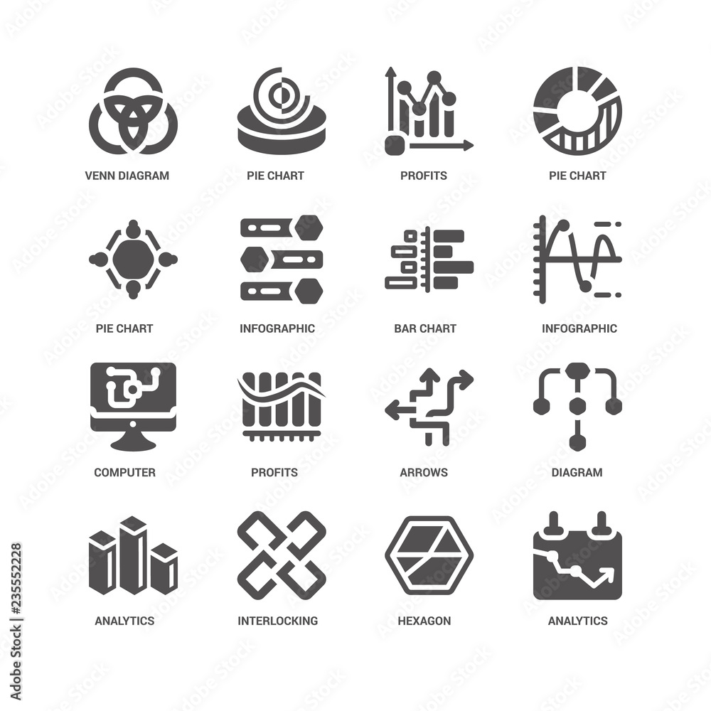 Analytics, Infographic, Venn diagram, Pie chart, Diagram, Arrows Stock ...