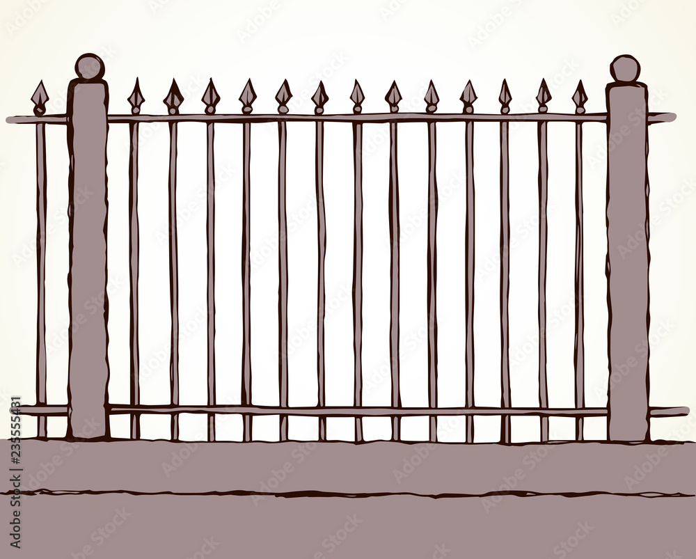 Fence. Vector drawing Stock Vector | Adobe Stock