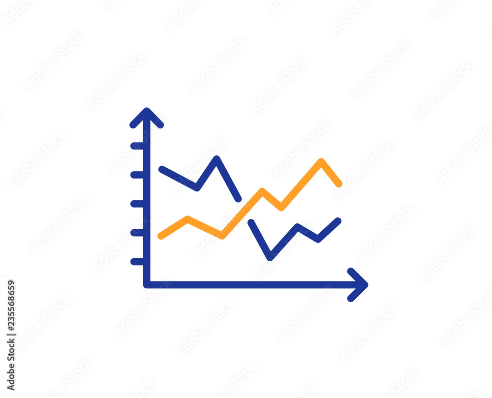 Diagram chart line icon. Presentation graph sign. Market analytics ...