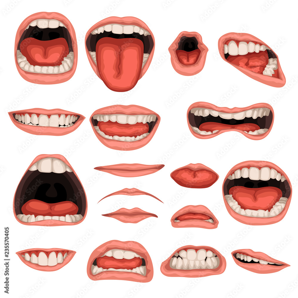 male mouth set Stock Vector | Adobe Stock