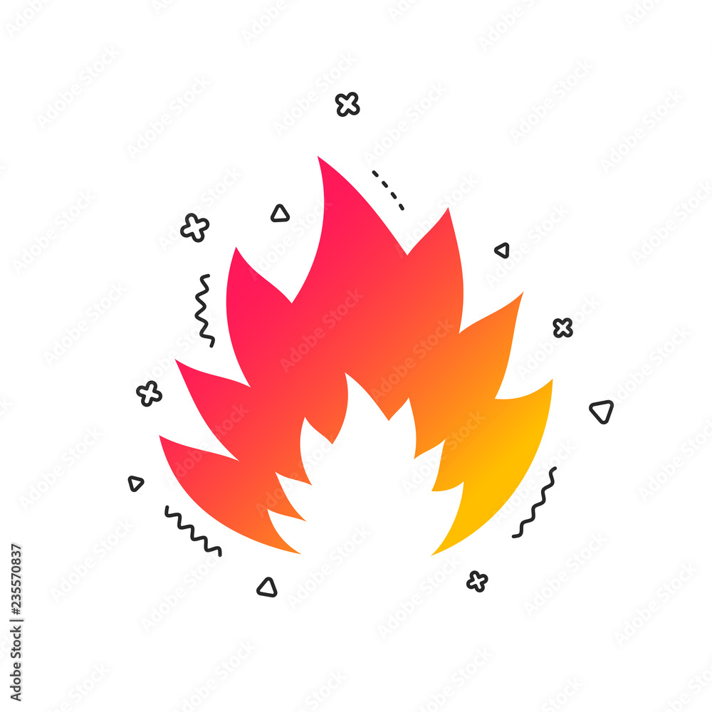 Fire flame sign icon. Heat symbol. Stop fire. Escape from fire ...