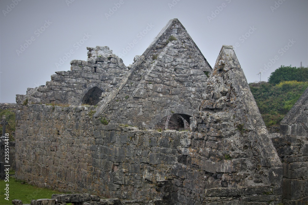The Seven Churches On The Island Of Inis Mor Stock Photo | Adobe Stock