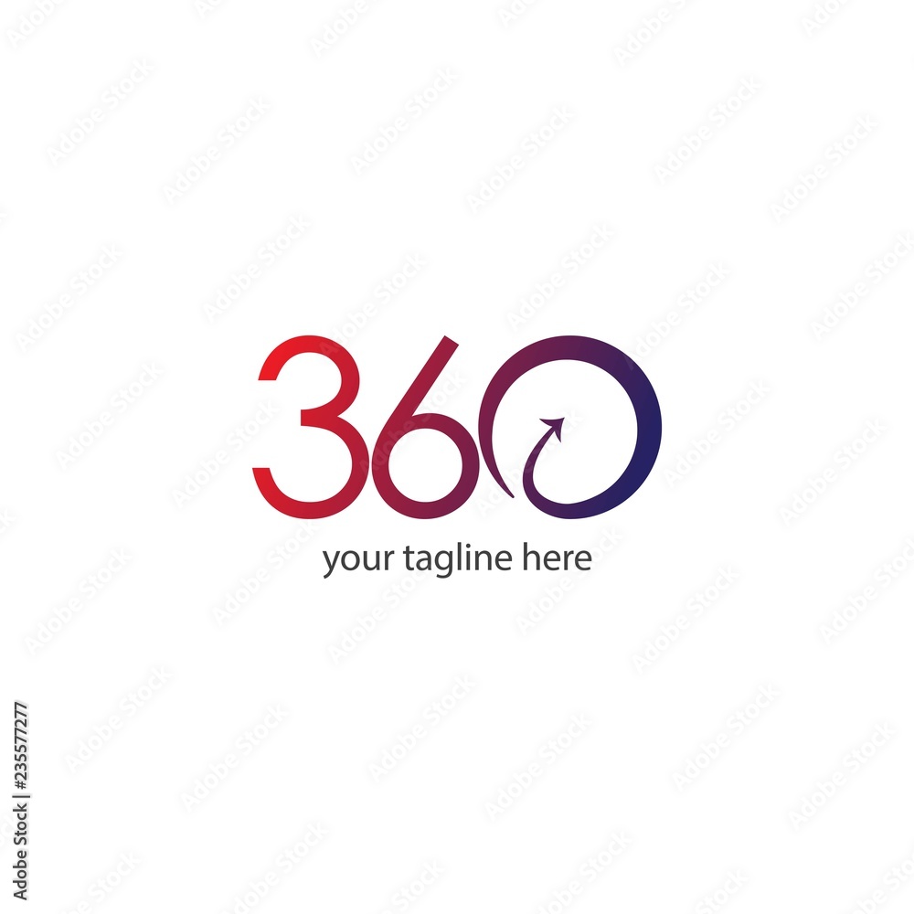 360 Logo Vector Template Design Illustration Stock Vector | Adobe Stock