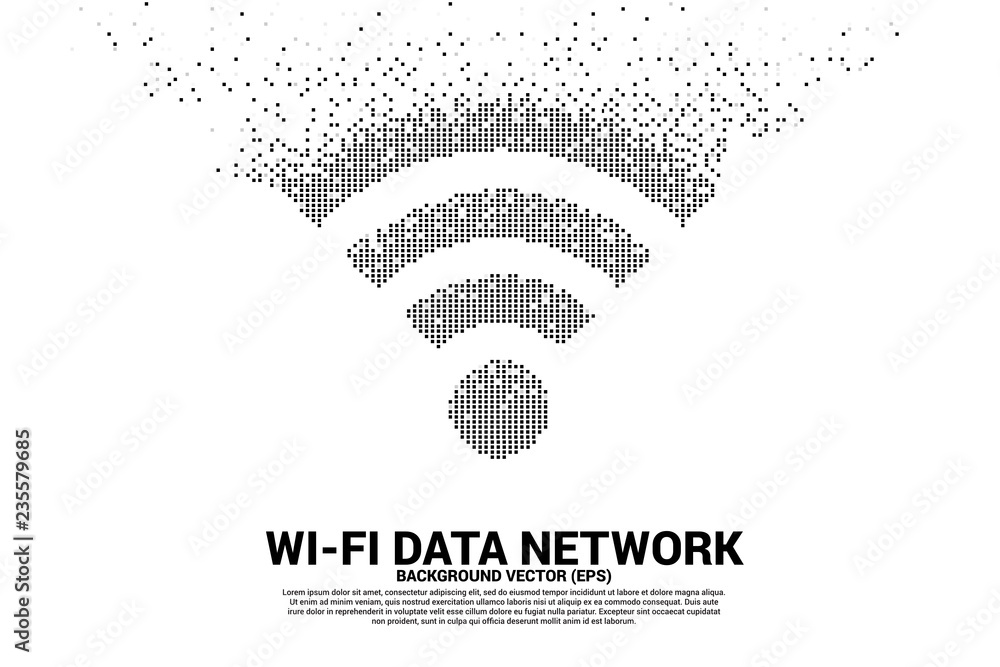 Vector Polygon wi-fi mobile data network icon from pixel. Concept for ...