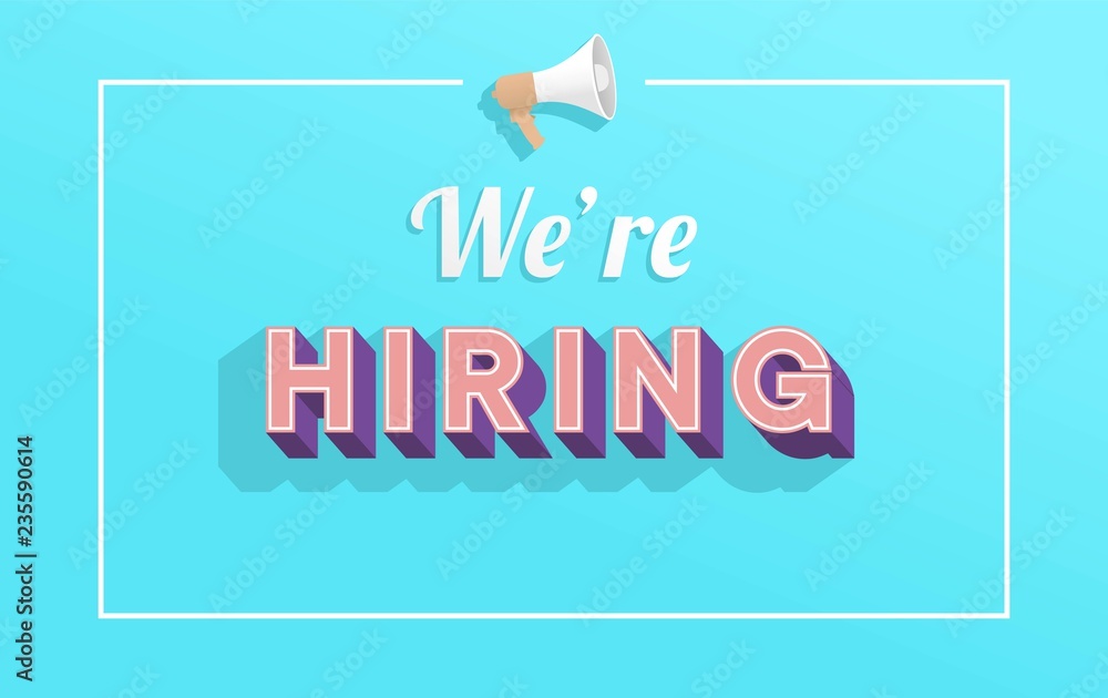 You win word concept vector illustration with megaphone and 3d style ...