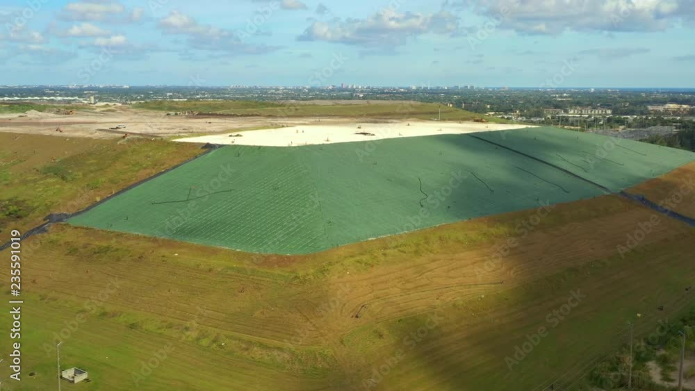 Drone footage of a land fill Waste Management Monarch Hill Landfill ...