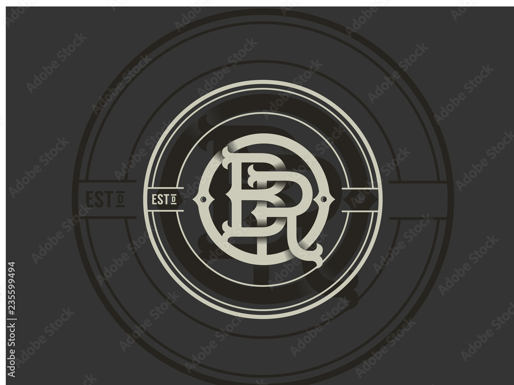 BR logo letter Stock Vector | Adobe Stock