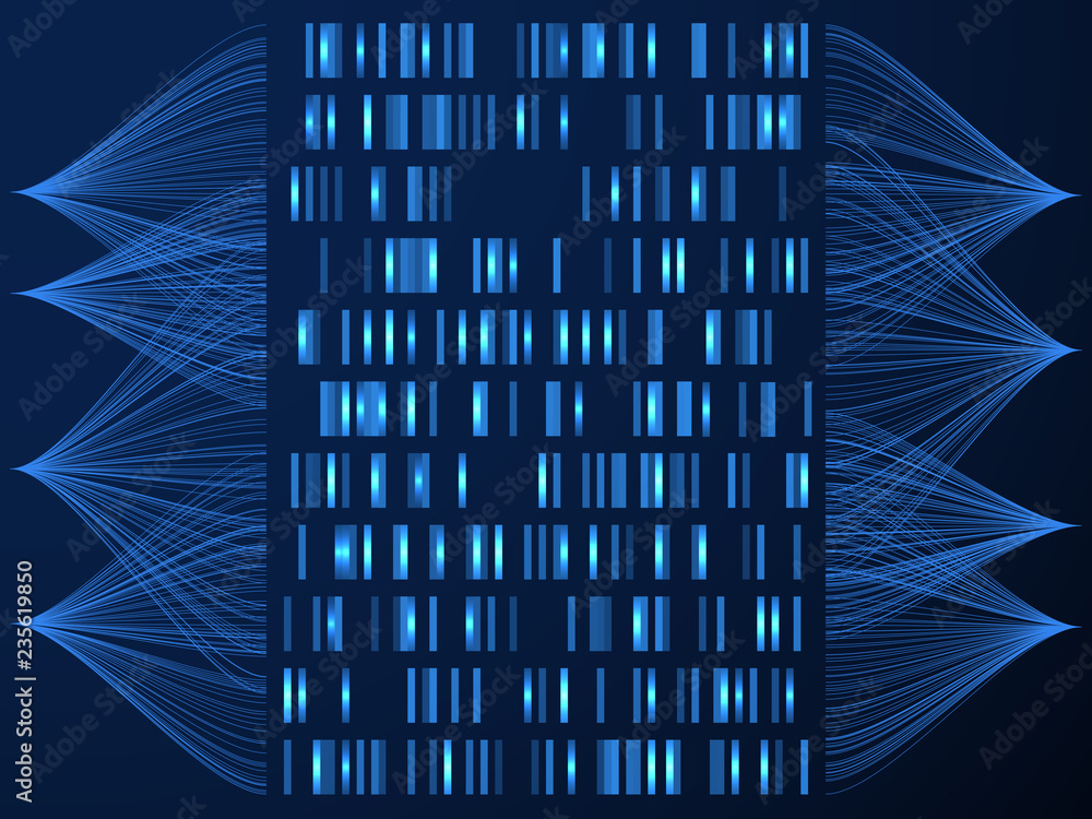 Dna genome concept. Genome testing medical map, gene sequencing ...