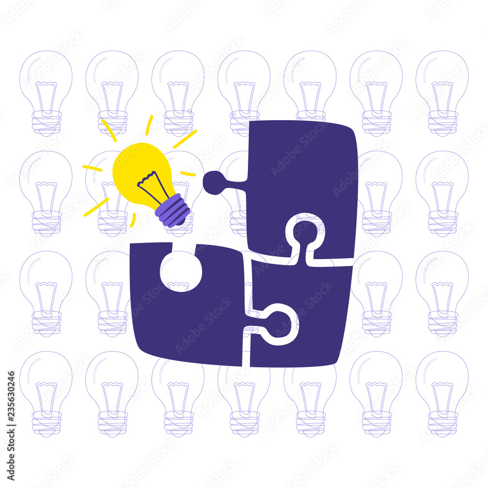 Puzzle vector cartoon. The symbol of the problem or task. Problem ...