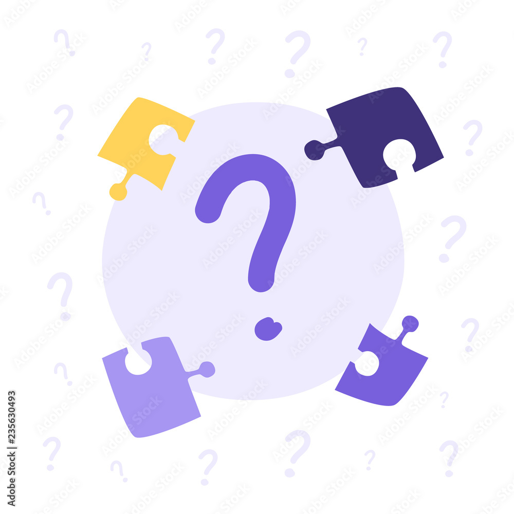 Puzzle vector cartoon. The symbol of the problem or task. Problem ...