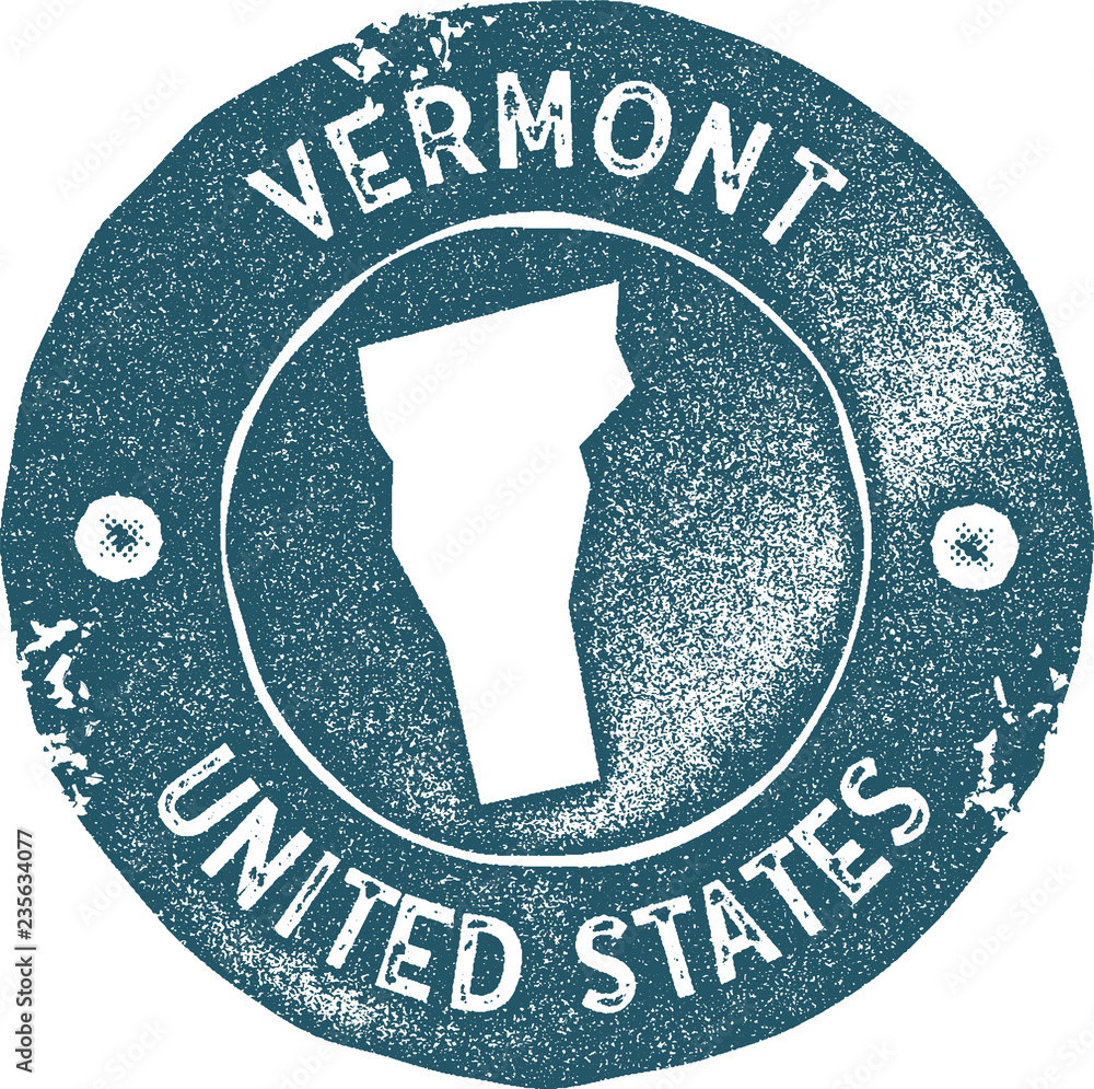 Vermont map vintage stamp. Retro style handmade label, badge or element ...