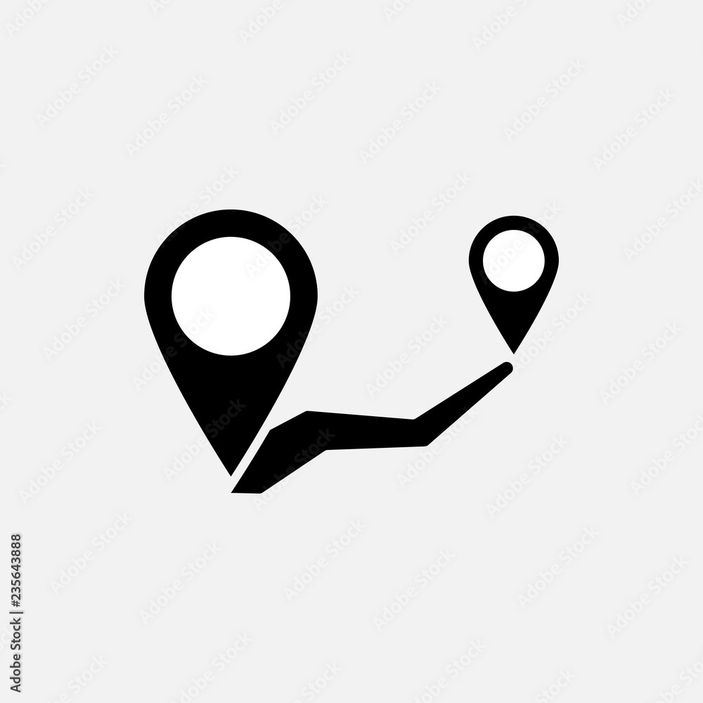 Route location icon. Route location symbol. Flat design. Stock - Vector ...