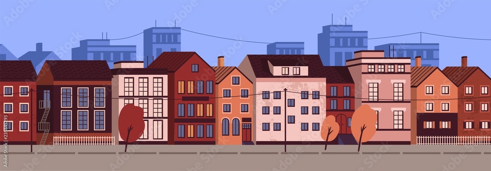 City Buildings Street View Clipart