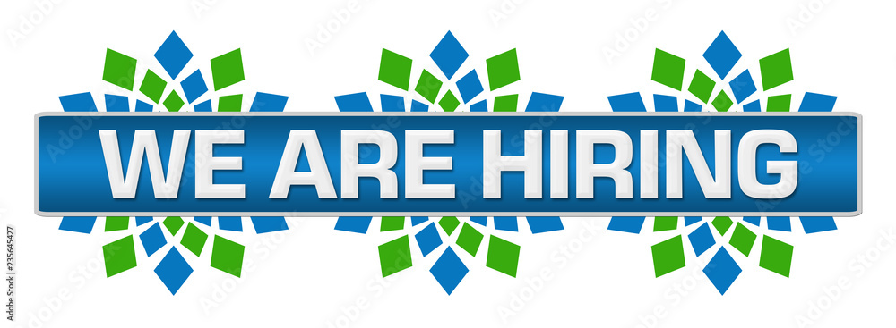 We Are Hiring Green Blue Three Circular Horizontal Stock Illustration ...