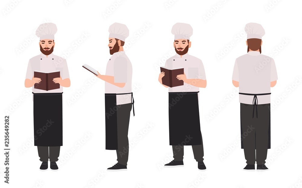 Chef, cook or restaurant worker wearing uniform and toque reading ...