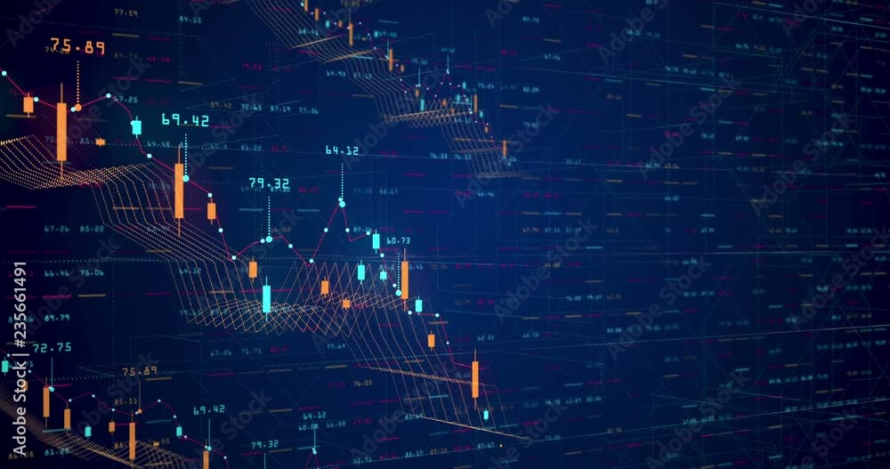 Stock chart animation - abstract digital 3d financial chart animation ...