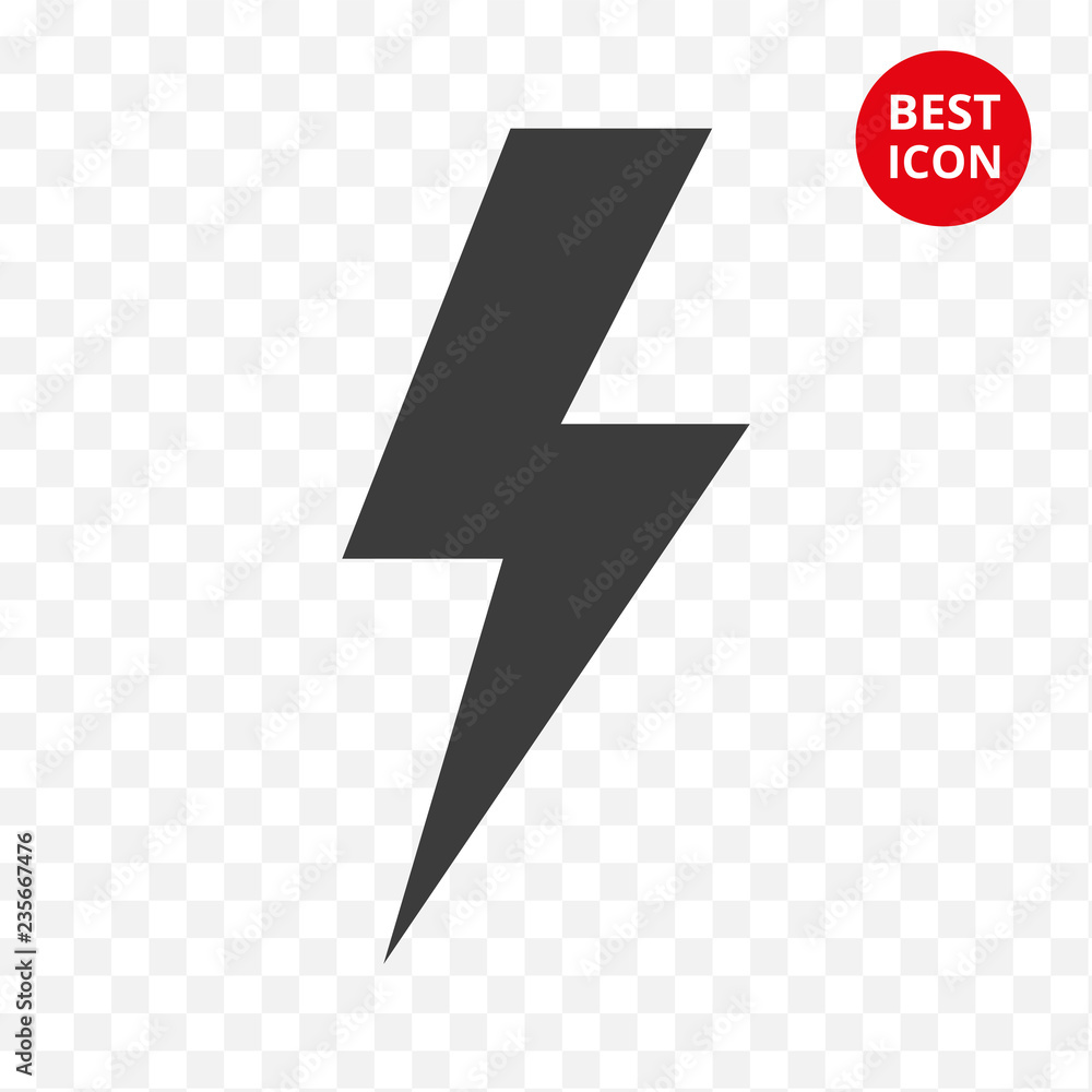 Warning icon. Lightning vector . Caution isolated symbol. Outline ...
