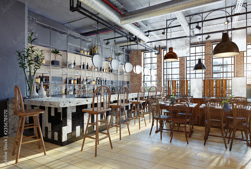 modern restaurant interior design. Stock Photo | Adobe Stock