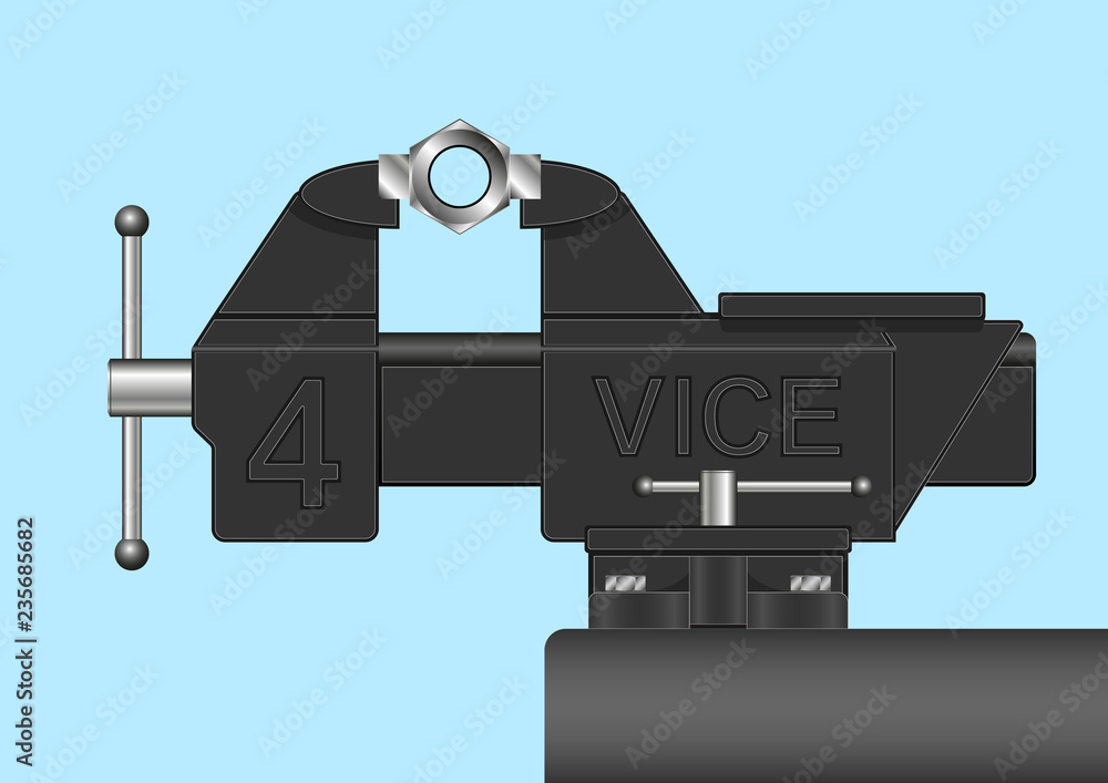 iron nut clutched in a Realistic Vice Stock Vector | Adobe Stock