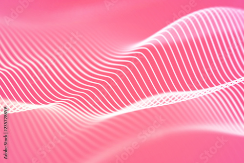 3D Sound waves. Big data abstract visualization. Digital technology ...