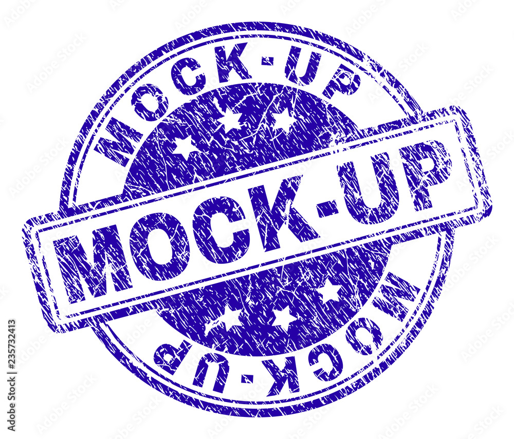 MOCK-UP stamp seal imprint with grunge texture. Designed with rounded ...
