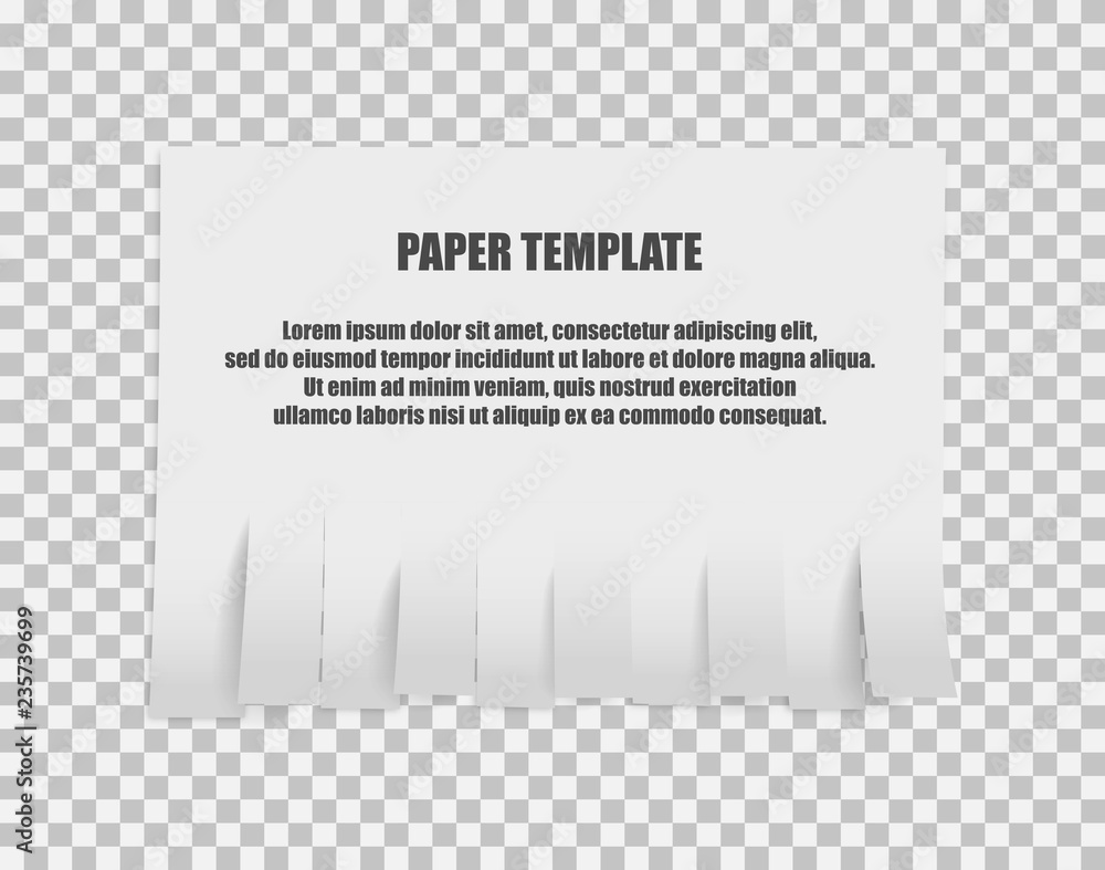 Tear off stripes of paper sheet. Street advertisement template with ...