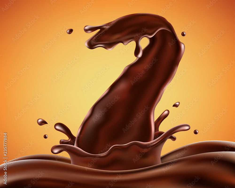 Abstract background with chocolate splash effect. High detailed ...