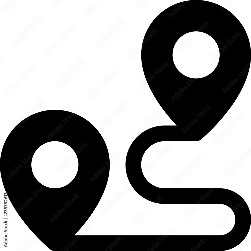 Travel distance navigation Stock Vector | Adobe Stock