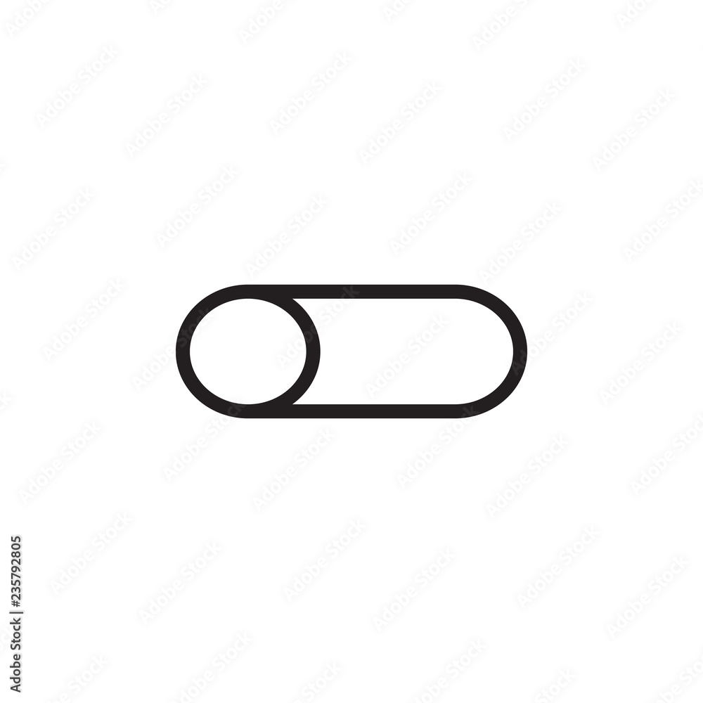 Toggle switch outline icon vector. Toggle switch outline sign outline on white background. Flat ...