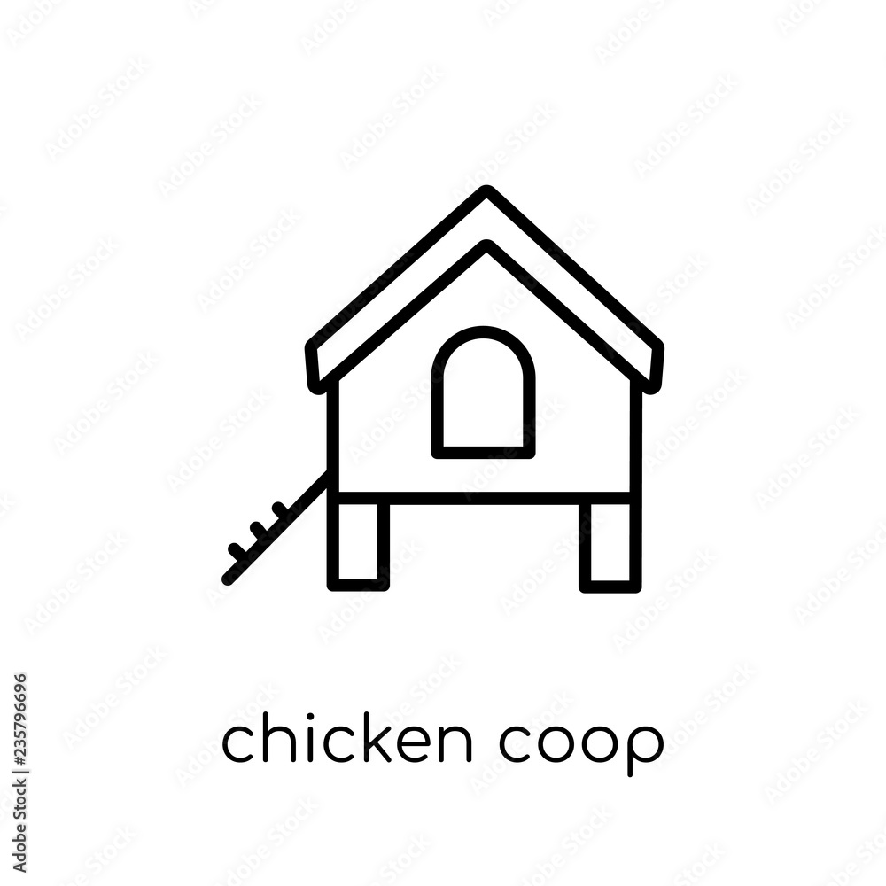 chicken coop icon. Trendy modern flat linear vector chicken coop icon ...