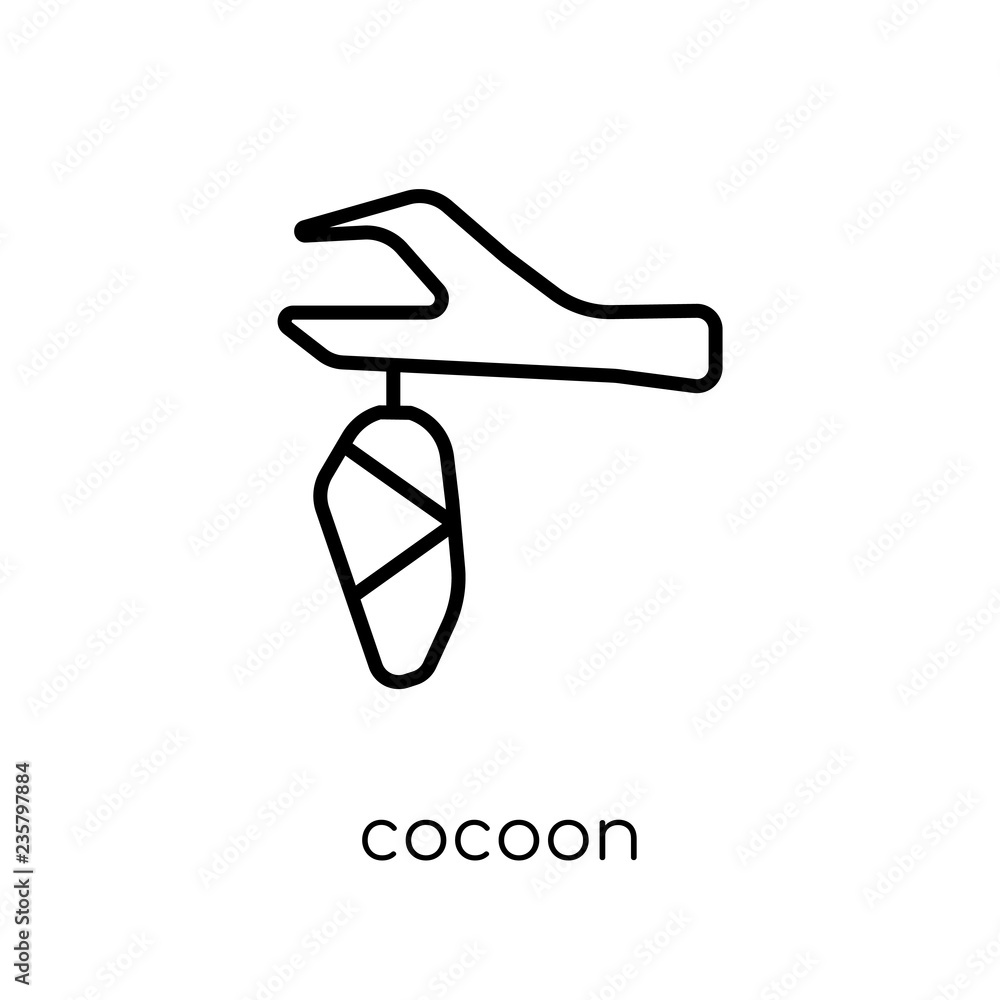 Cocoon icon. Trendy modern flat linear vector Cocoon icon on white ...